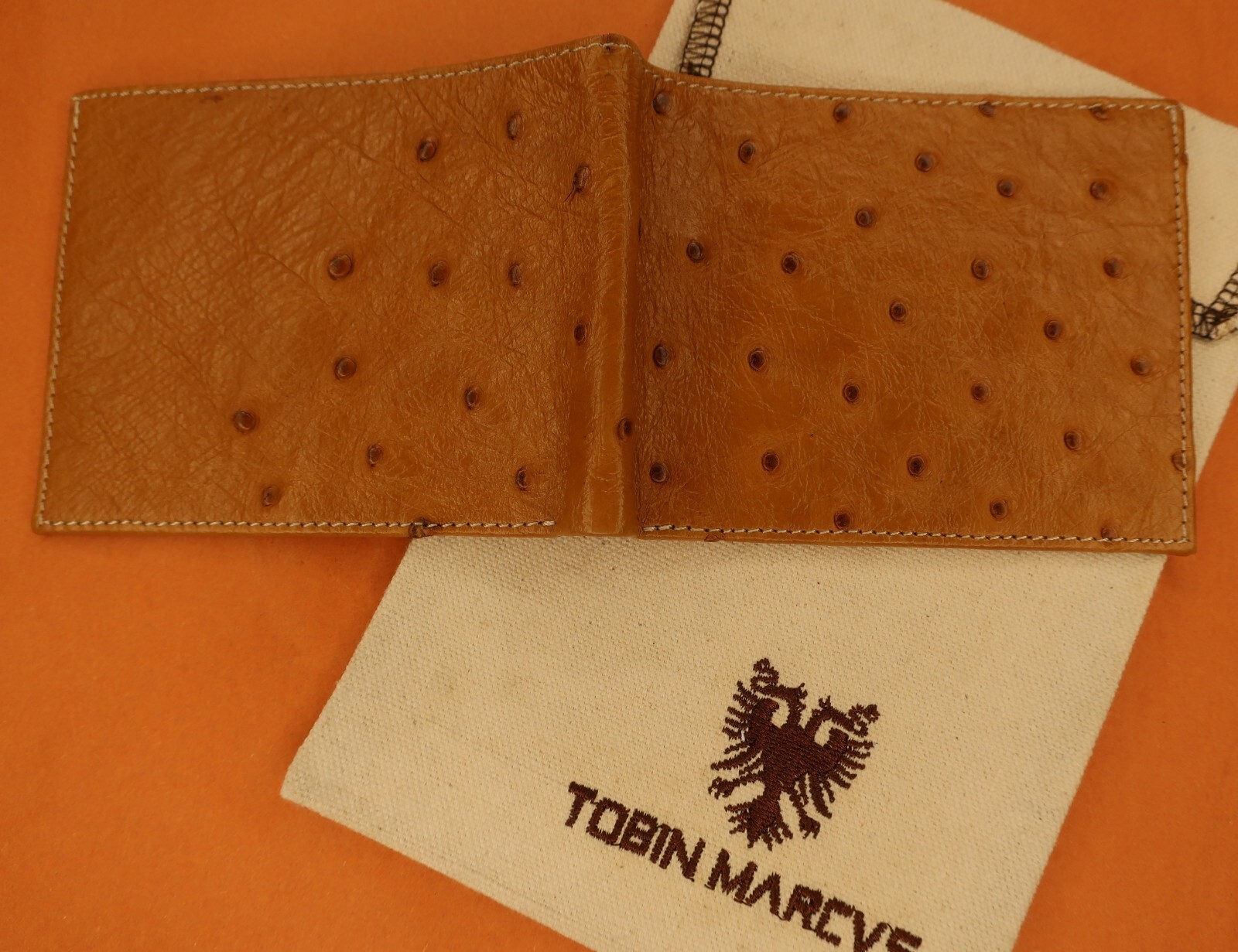 Tobin Marcus RFID Blocking Peruvian OSTRICH LEATHER WALLET Mens GIFT ...