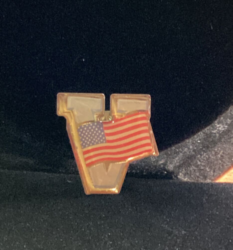 Vintage American Flag "V" For Victory Veteran Hat Lapel Lanyard Pin | eBay