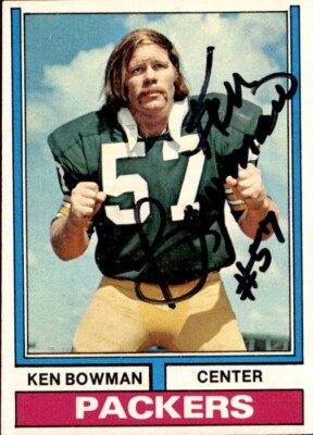 Ken Bowman 1974 Topps #4 Signed Football Card Green Bay Packers Wisconsin | eBay