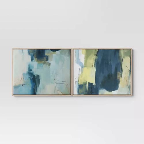 Threshold Abstract Pair Modern Wall Art Canvas 2pk 16"x20" Canvases ...