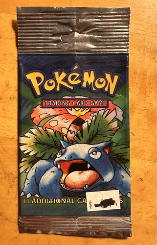 Pokemon Base Set Long Crimp Booster Pack Venusaur Artwork EMPTY PACK ...