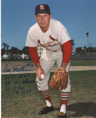 RAY WASHBURN CARDINALS 64 67 WSC 68 NL CHAMPS NO HITTER 9-18-68 SIGNED ...