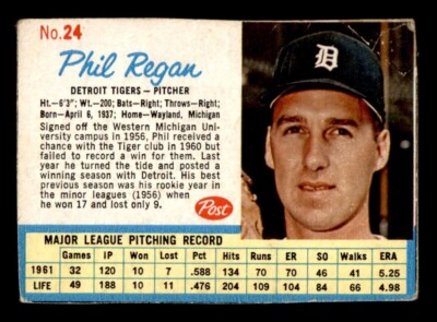 1962 Post Baseball #24 Phil Regan PR *e1 | eBay