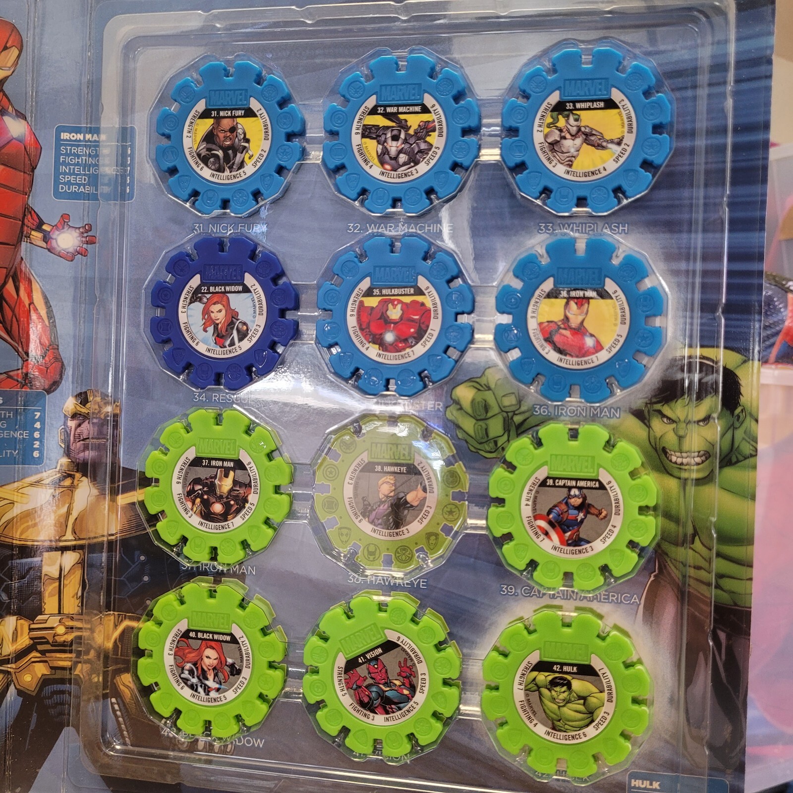 WOOLWORTHS MARVEL HEROES - FULL SET OF 42 DISCS - IN COLLECTOR CASE w ...