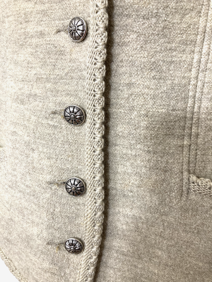 VINTAGE GEIGER TYROL BEIGE BOILED WOOL BLAZER JACKET AUSTRIA, 42 EU, 12 ...