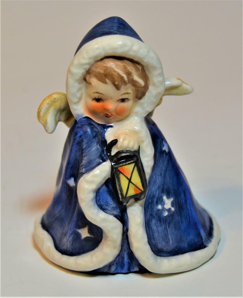 Vtg 1958 GOEBEL W Germany Porcelain Blue ANGEL w LATERN 3 1/2"h ...