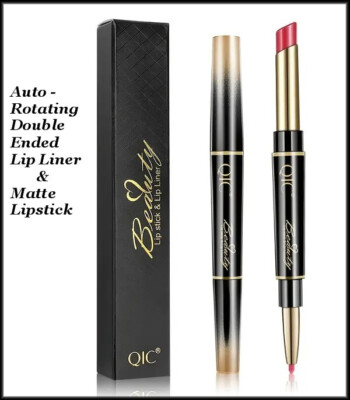 NIB Beauty QIC Double-Ended Auto-Rotating Lipstick & Lip LinerAll In ...