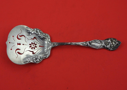 Lily by Watson Sterling Silver Waffle Server pierced w/ flowers 8 5/8 ...