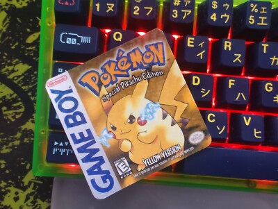 Pokémon Yellow Version Box Art Game Boy Pikachu Retro Nostalgia Sticker ...