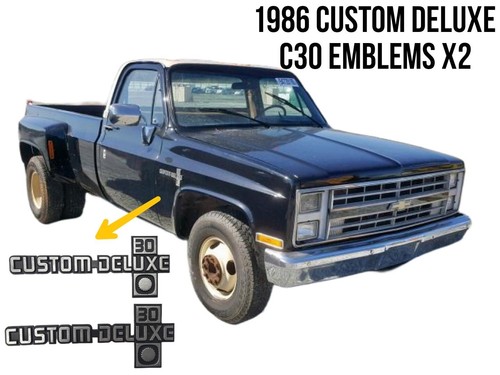 Chevy Custom Deluxe 30 Badge Emblem Insert X2 | Gray | Right ...