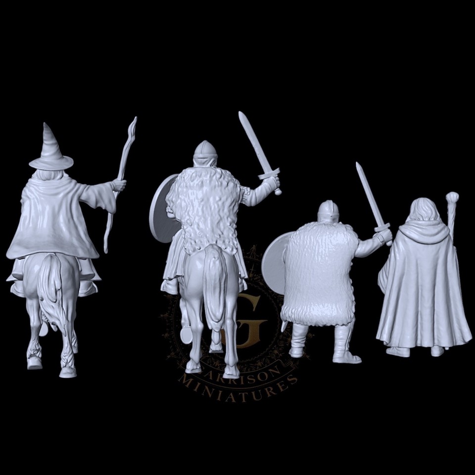 King Arthur Pendragon and Merlin, 28mm 1/56 Wargames and Diorama ...