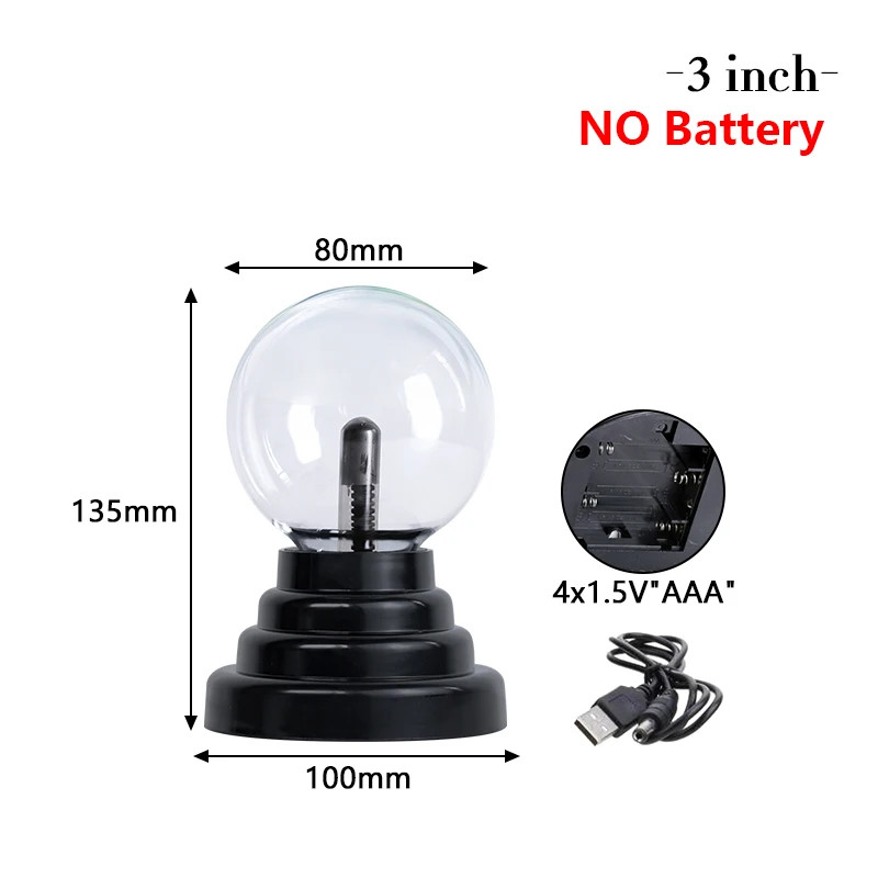 Magic Crystal Plasma Ball Lamp 3 4 5 6 8 Inch Electric Lamp Night Light ...