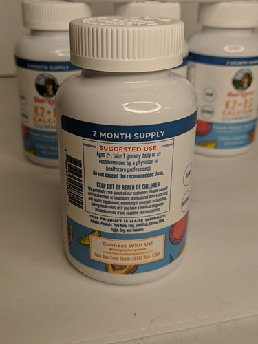 X6 Mary Ruth's K2 + D3 Calcium Gummies Peach, Mango & Apricot 60 ...