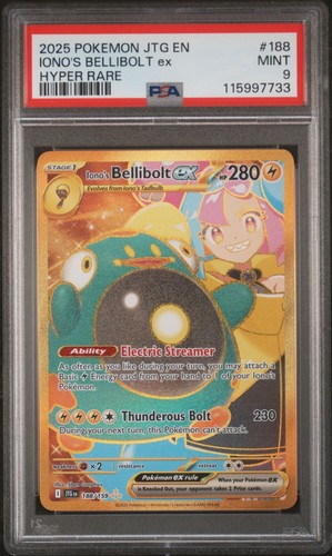 Iono's Bellibolt EX 188/159SV09 Holo Gold Hyper Rare Card PSA 9 MINT | eBay