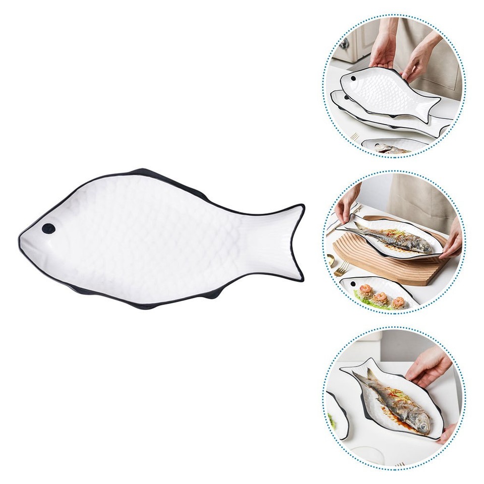 Ceramic Steamed Creative Fish Holder Fish Steamer Microwave Steamed ...