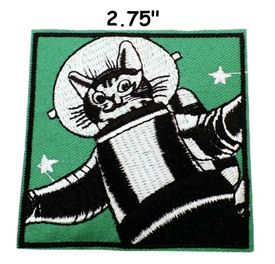 Astronaut Cat Cartoon Embroidered DIY Clothes Decorative Applique Hook ...