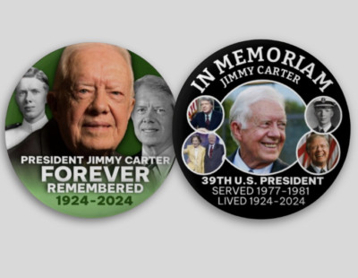 Jimmy Carter Memorial Pin Buttons Commemorative Political History 2.25 ...