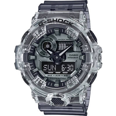 Casio Men's Watch G-Shock Grey Transparent Strap Shock Resistant ...
