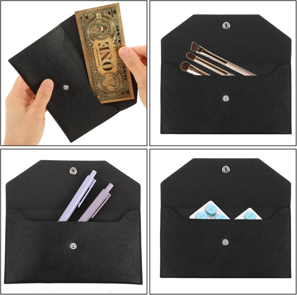 Money Envelopes for Cash, PU Leather Cash Envelope Wallet Reusable Cash ...
