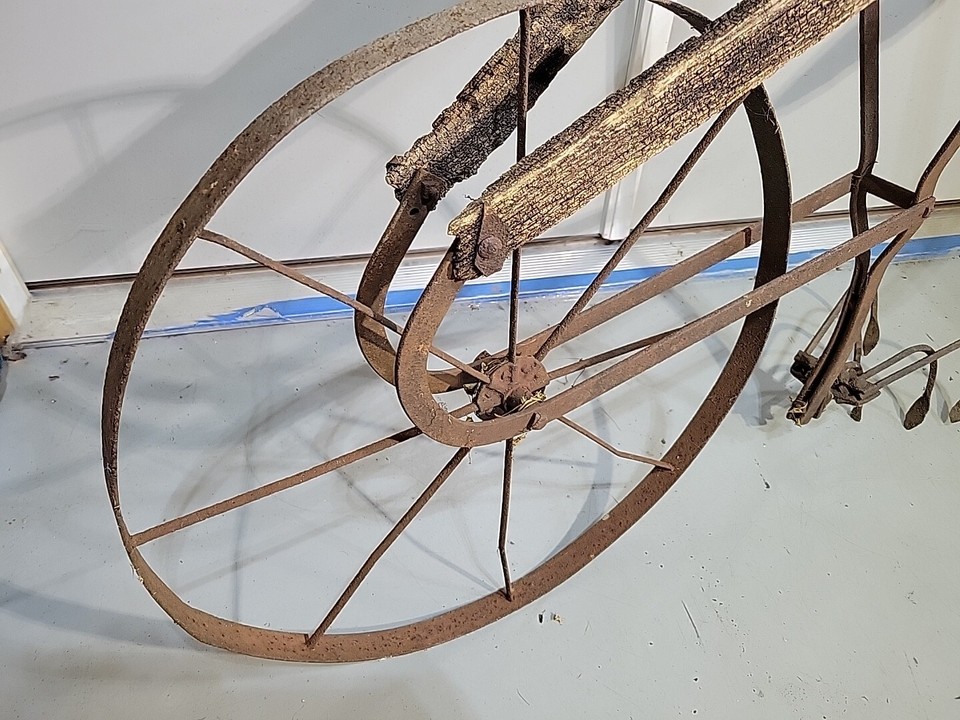 Vintage Single Wheel Cultivator Push Plow Wheeled 5 Tine Garden Hoe | eBay