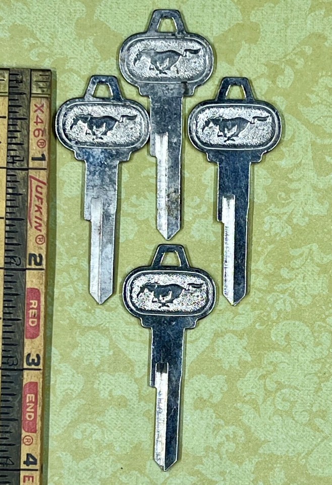 Vintage Group of 4 Ford Mustang Pony Uncut Keys, Key Blanks (Lot C) | eBay