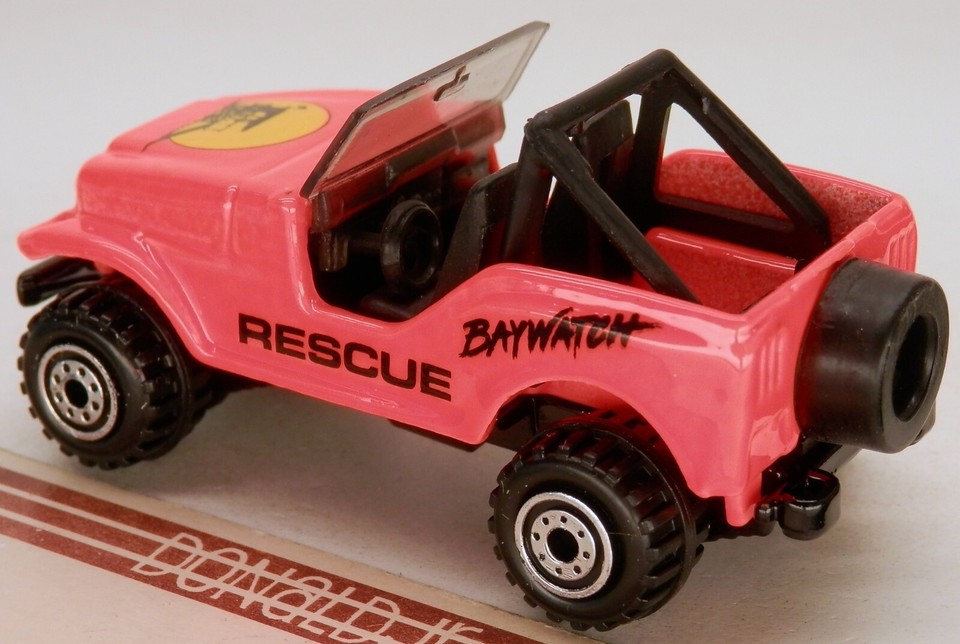 Hot Wheels Roll Patrol Custom Jeep BAYWATCH Neon ORANGE Beach Rescue ...