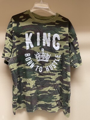 Born To Hustle Camouflage T Shirt Size 2XL Short Sleeve | eBay