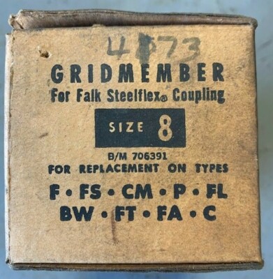 FALK 706391 GRIDMEMBER STEEL FLEX COUPLING SIZE 8 | eBay