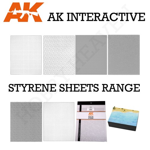 AK Interactive Styrene Sheets Textured and Clear Full Range Fast ...
