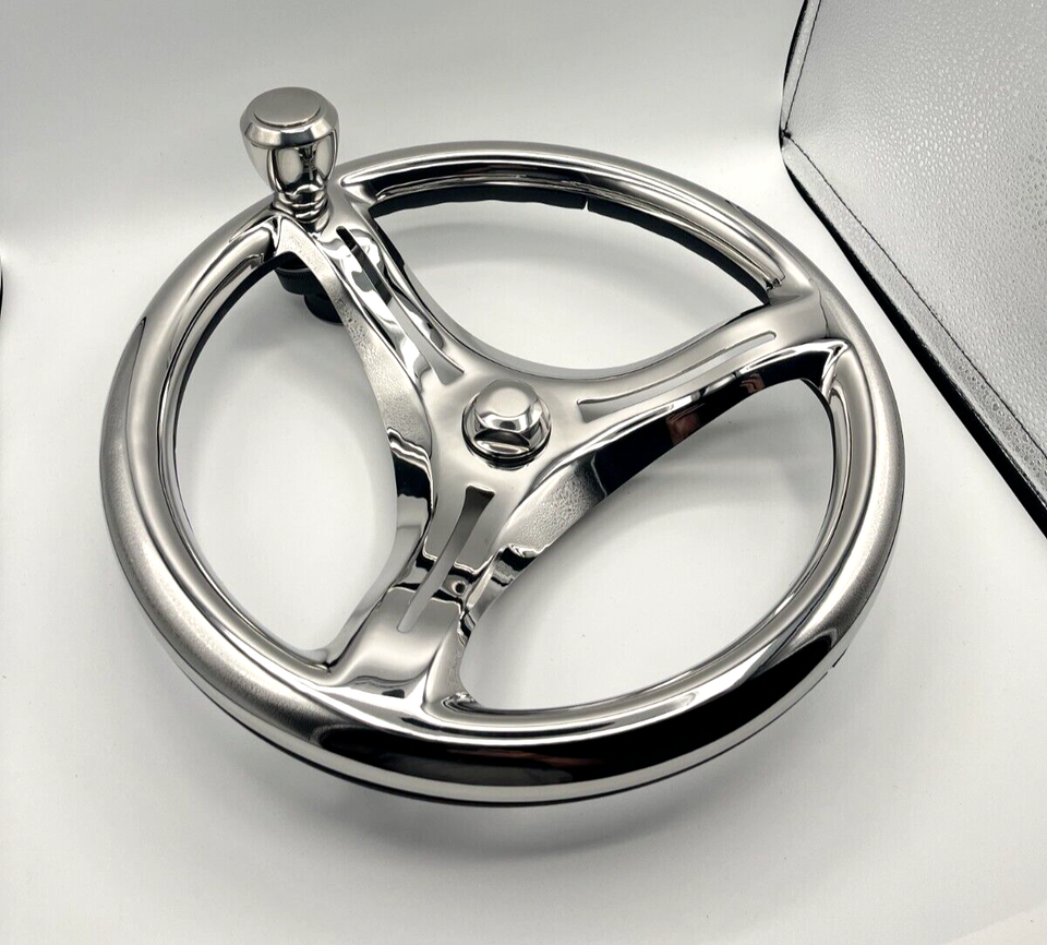 Rocolo Salt Water Boat Steering Wheel+Knob Polished Stainless Steel | eBay