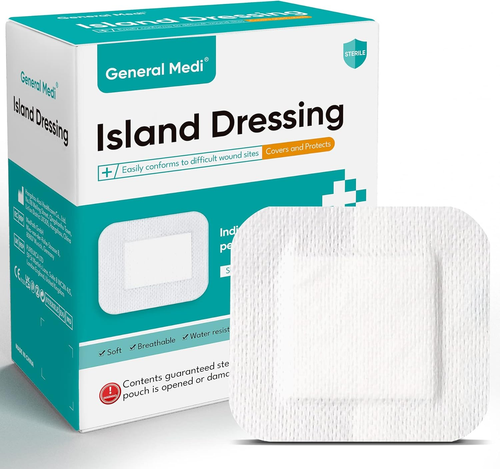 Sterile Island Dressing 4X4 50Ct Adhesive Bordered Gauze Pads ...