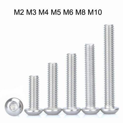 M2-M10 Button Head Bolts, Allen Key Hex Socket Screws 316 A4 Stainless ...