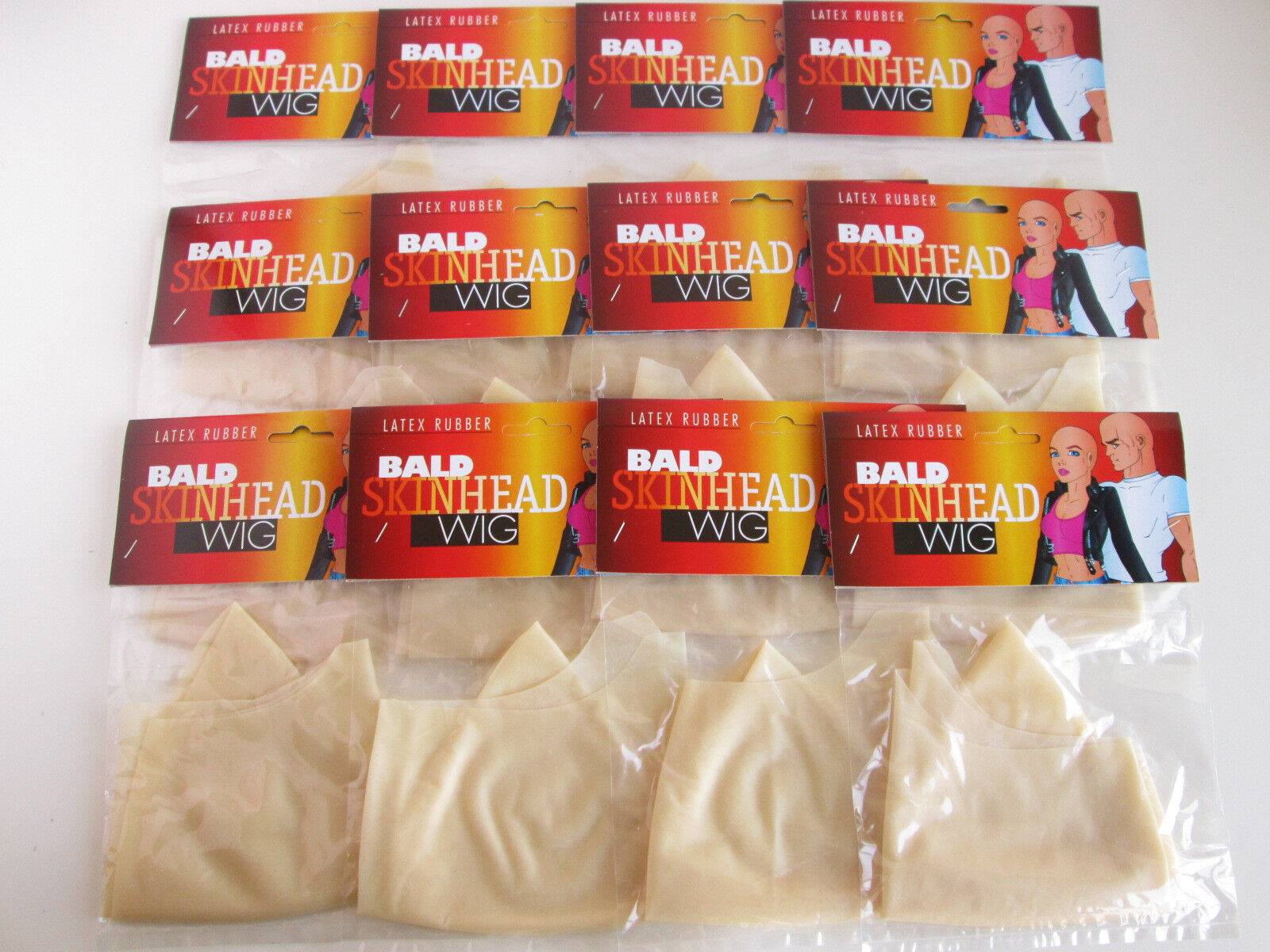 BALD CAP LATEX FLESH SKIN ADULT COSTUME BALD HEAD WIG CAP SKINHEAD 6 12 ...
