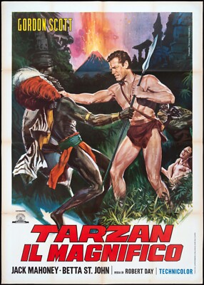 TARZAN THE MAGNIFICENT POSTER GORDON SCOTT JOCK MAHONEY R-70S MOVIE ...