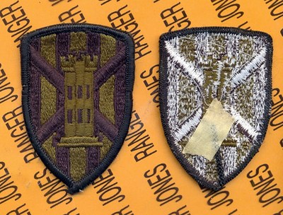 US Army 7th Engineer Brigade OD Green & Black uniform shoulder patch m ...