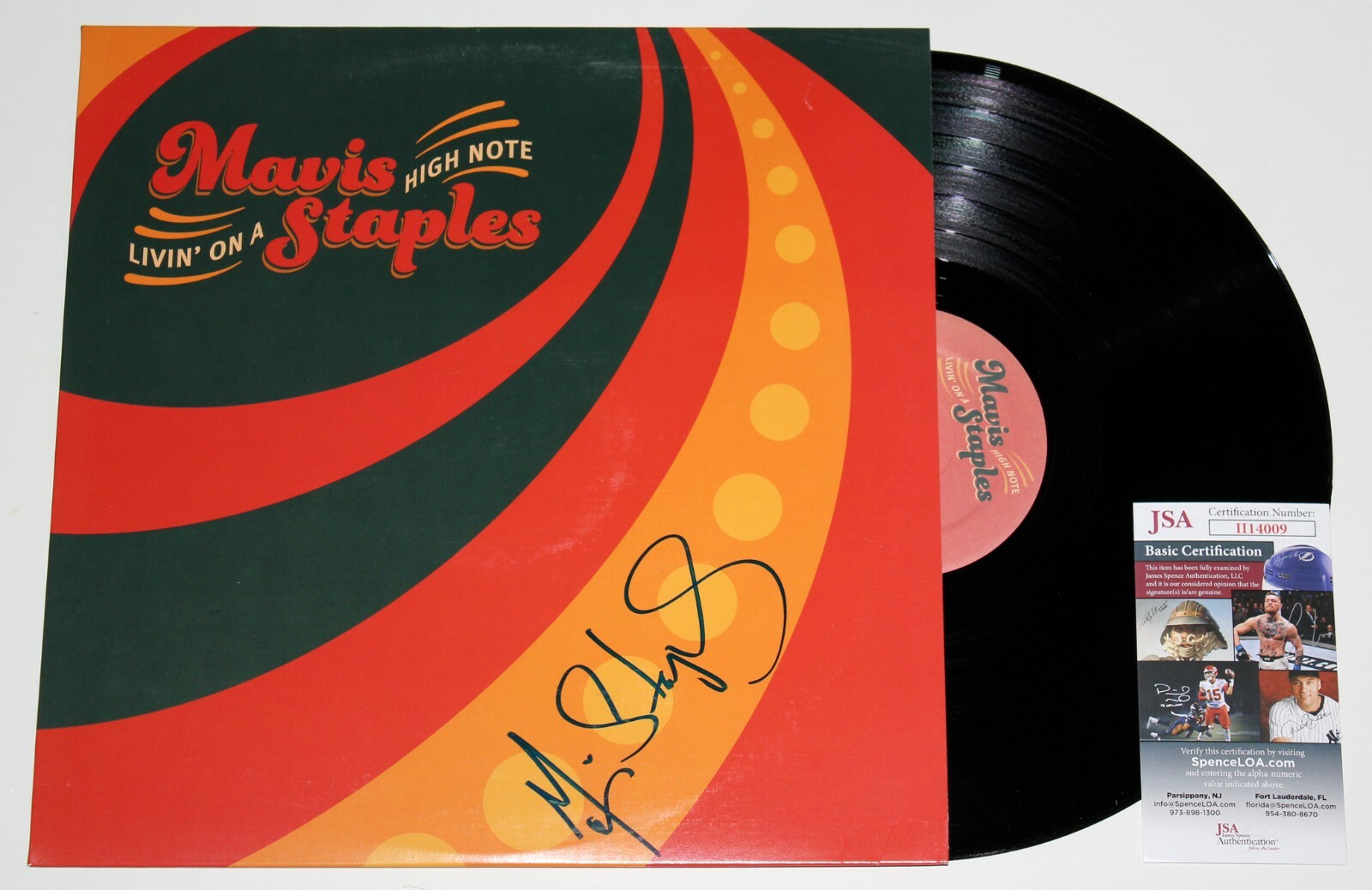 MAVIS STAPLES SIGNED LIVIN ON A HIGH NOTE ALBUM LP VINYL RECORD ...