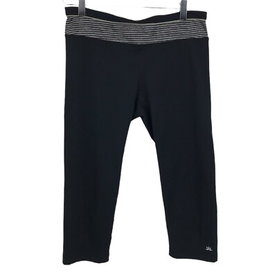 Lukka Womens Black Elastic Waist Active Yoga Capri Pants Size Medium | eBay