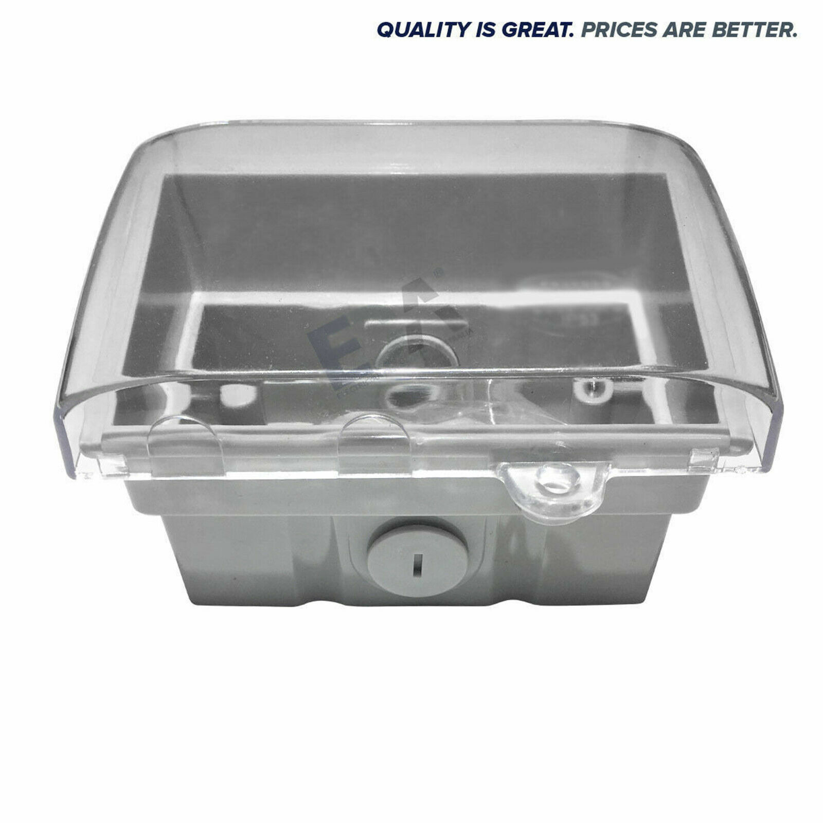 Weather proof Double Power Point + SWITCH + WATER Enclosure Lock Clear ...