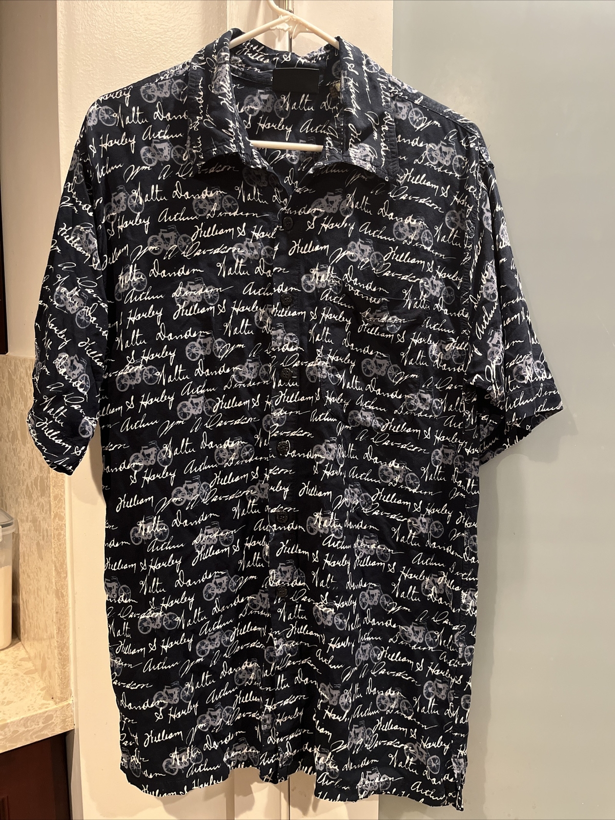 Harley Davidson Motorcycle Signature Button Up Shirt … - Gem