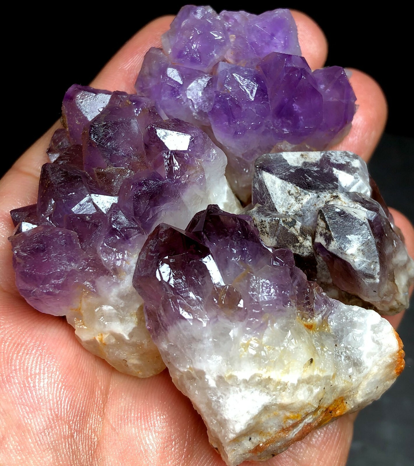 149g 4PCS Natural Amethyst Beautiful Purple QUARTZ Geode Crystal ...