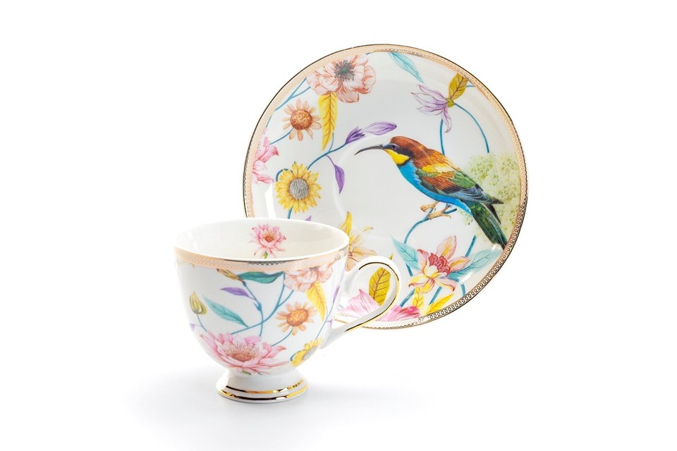Grace Teaware Spring Flowers with Hummingbird Fine Porcelain Tea Set | eBay