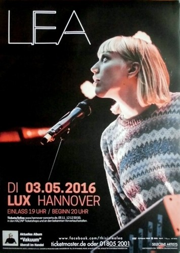 LEA - 2016 - Plakat - In Concert - Vakuum Tour - Poster - Hannover ...