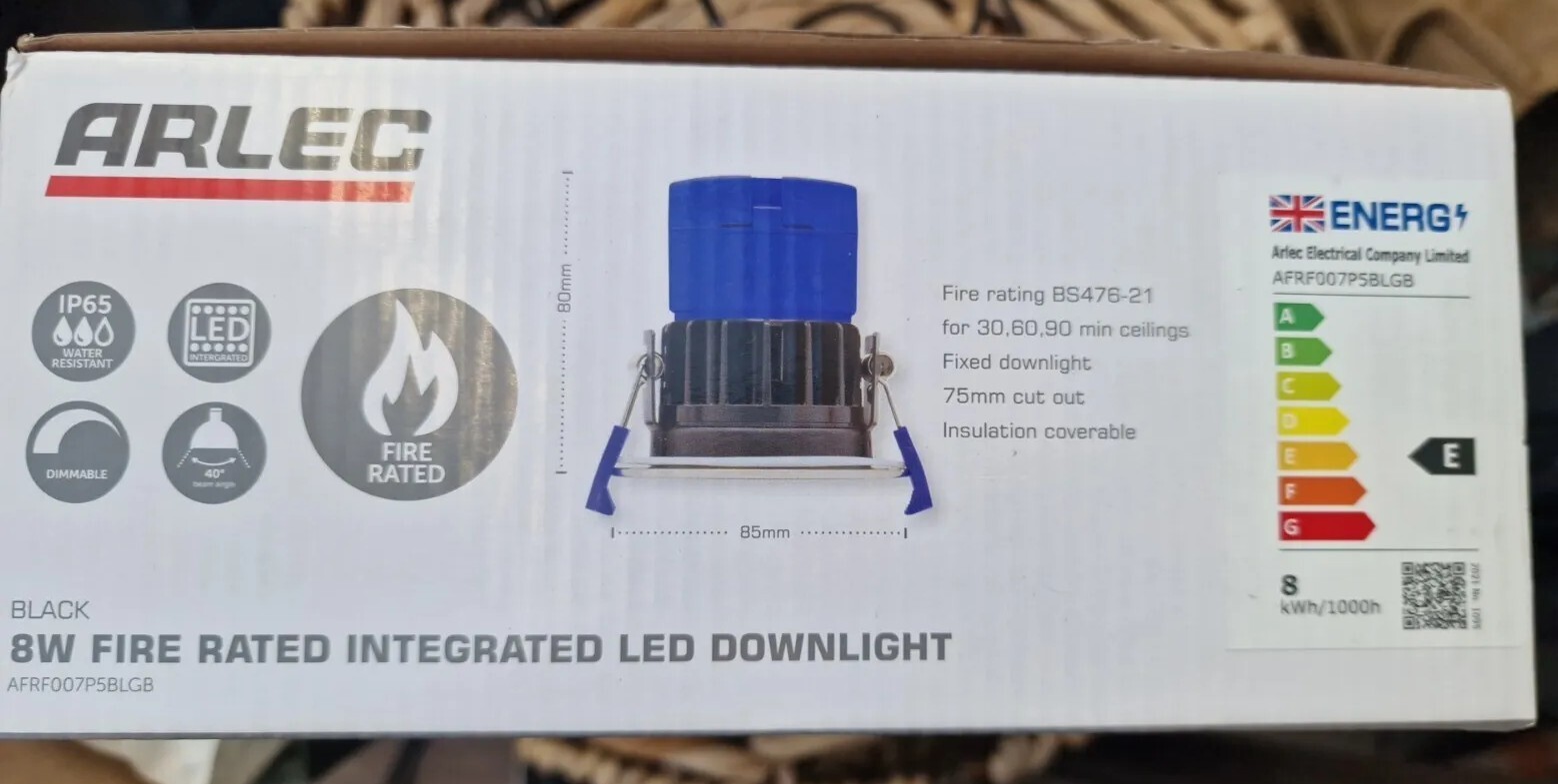 Arlec 8W LED Downlight 5 Pack (Fire Rated) IP65 Water Resistant ...
