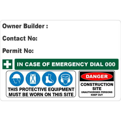 Owner Builder Sign Detailed Qbcc Compliant | Construction Site Signs ...