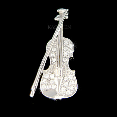~Dainty VIOLIN Fiddle made with Swarovski Crystal VIOLA CELLO Musical ...