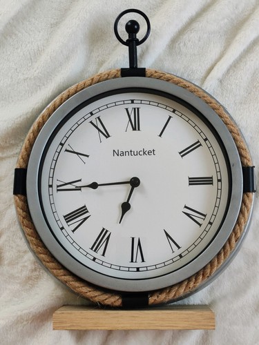 Coastal Table Top Clock Home Decor Nantucket Porthole 15" By 11" Tested ...