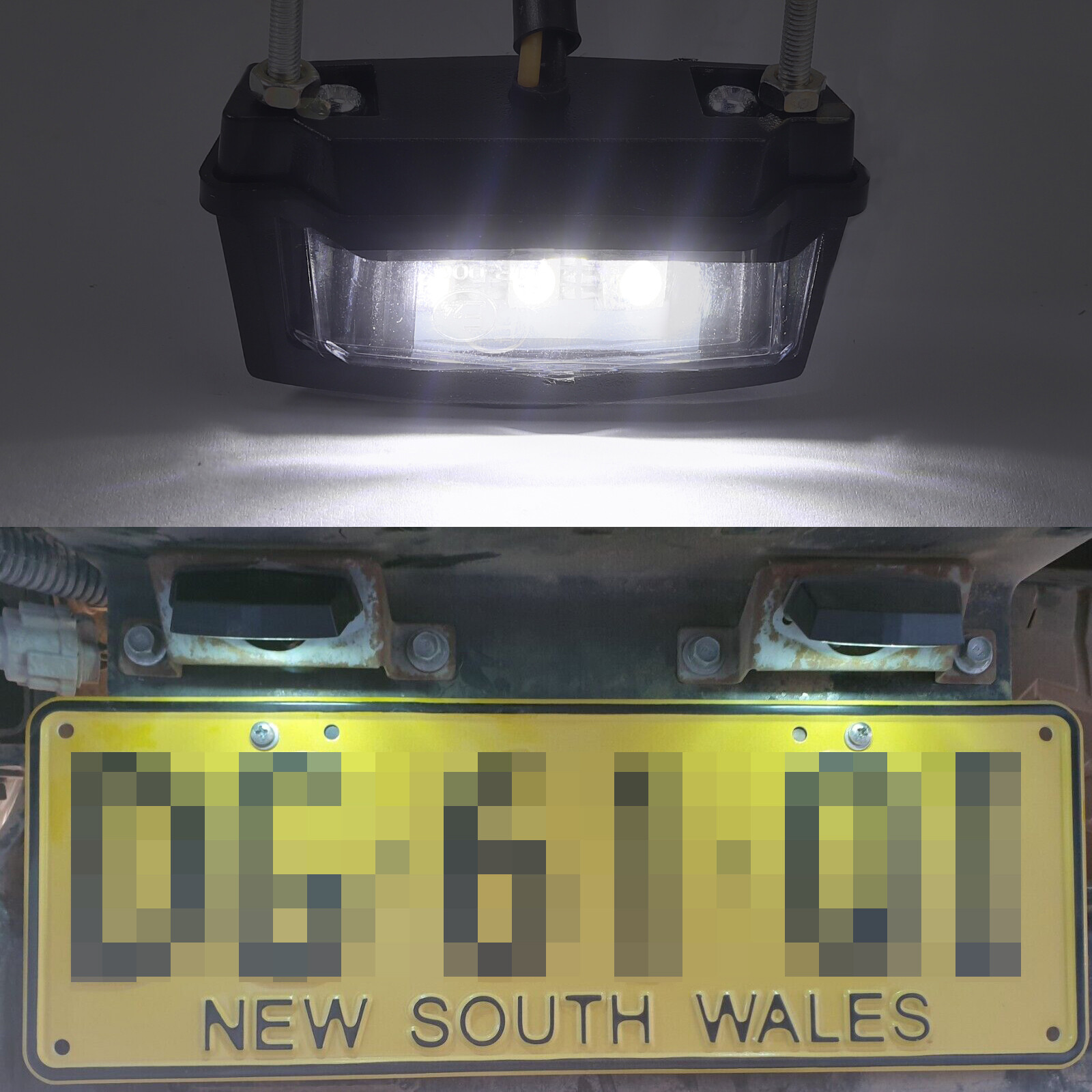 2Pcs Universal Car LED License Plate Number Light Motorcycle Rear Tail ...