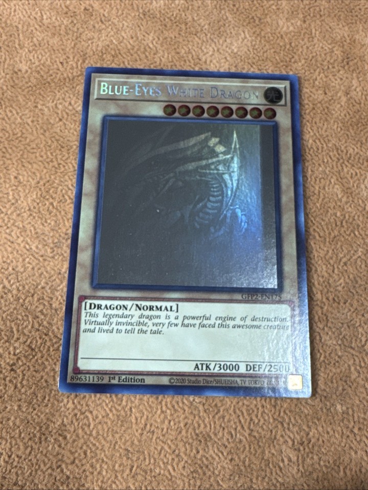 🔥 MISPRINT Blue-Eyes White Dragon GFP2-EN175 GHOST RARE (NM) ERROR FOIL ...