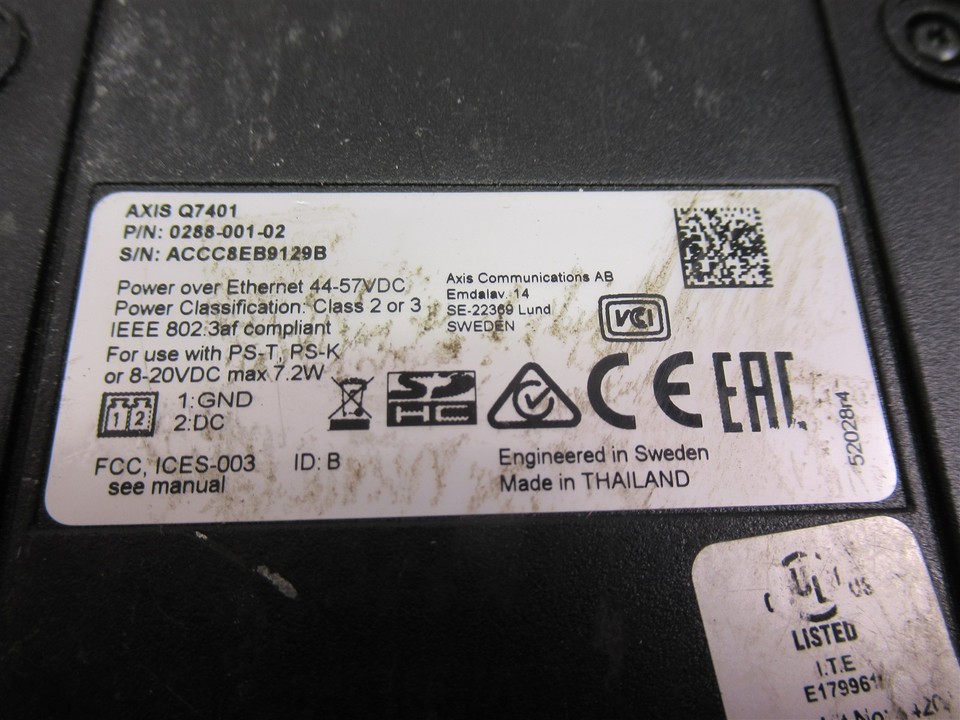 Axis Communications Q7401 Video Encoder 0288-001-02 IP-based Video ...