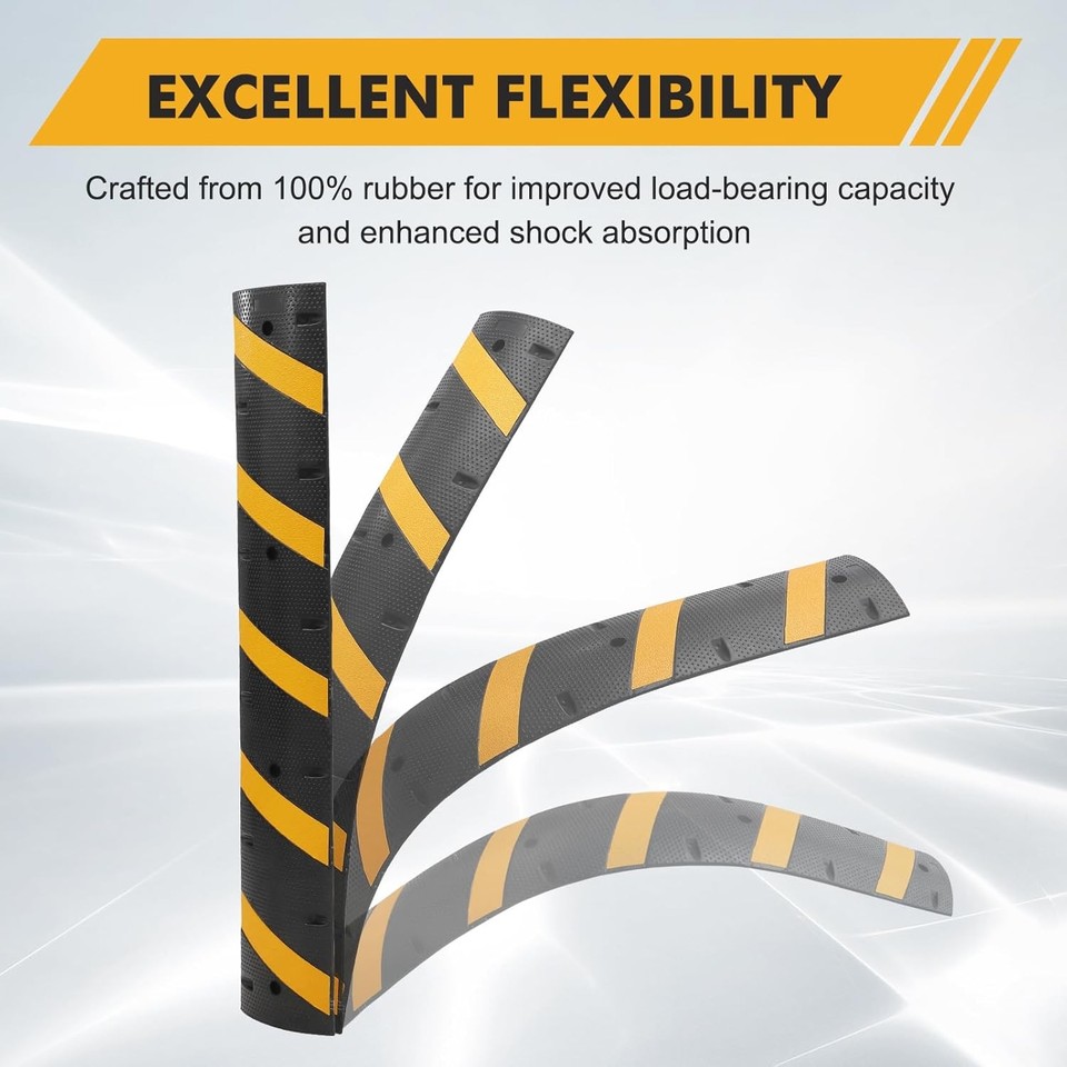 2 Pack Rubber Speed Bumps Heavy Duty 2-Channel Modular Speed Bump Hump ...